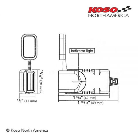 USB PORT | Single USB adaptor | Universal fit - KOSO North America